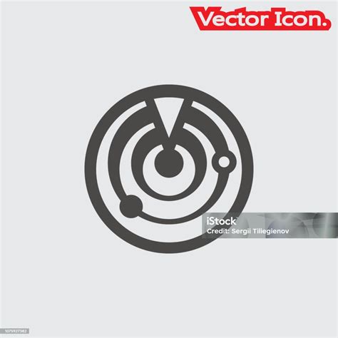 레이더 스캔 또는 수 중 음파 탐지기 통신 아이콘 격리 된 기호 및 응용 프로그램 웹 및 디지털 디자인에 대 한 평면 스타일 0