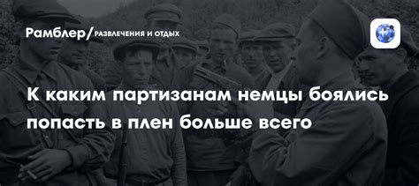 К каким партизанам немцы боялись попасть в плен больше всего Рамблер развлечения и отдых