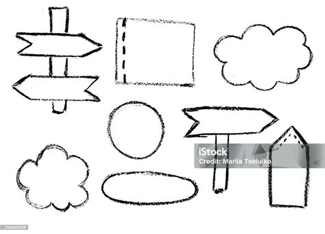 왁스 크레용 질감의 다양한 요소 디자인 표지판 및 프레임 디자인 왁스 크레용 질감 그리기에 대한 스톡 벡터 아트 및 기타 이미지 그리기 낙서 드로잉 낙서 패턴