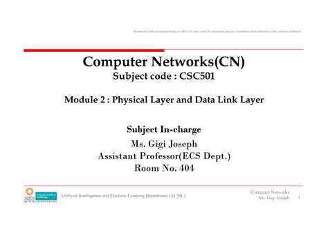 Module CN AIMLupto CRC Computer Networks CN Subject Code CSC Module Physical Layer