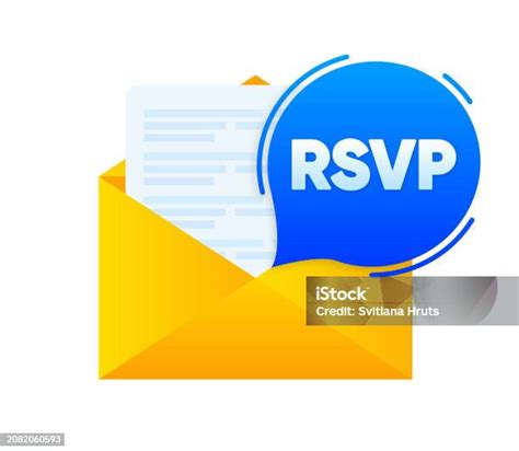 Rsvp 메일 메시지 메일 메시지에 응답하십시오 이벤트 초대 컨셉입니다 벡터 일러스트 레이 션 Rsvp에 대한 스톡 벡터 아트 및 기타 이미지 Istock