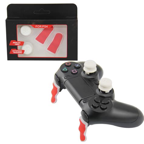 PS Controller Extended TRIGGER Button Kit Red White White Button Kit