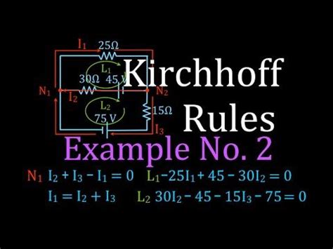 Kirchhoff S Rules Of Circuit Analysis Example No YouTube Matematicas