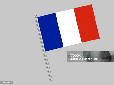 아름다운 국기의 프랑스 깃대입니다 원래 색상과 비율 웹 로고 아이콘 및 배경에 대한 놀라운 디자인 벡터 Gparphic 그림 국가 플래그 설정에서 국기에 대한 스톡 벡터
