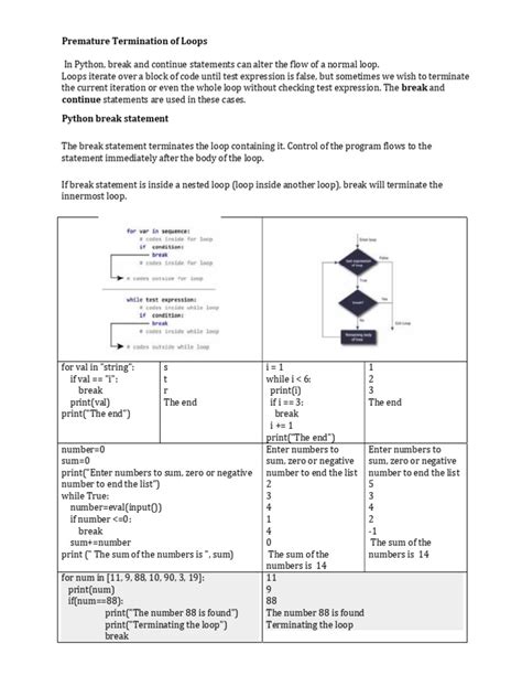 Break Continue Pass Pdf Control Flow Computer Programming