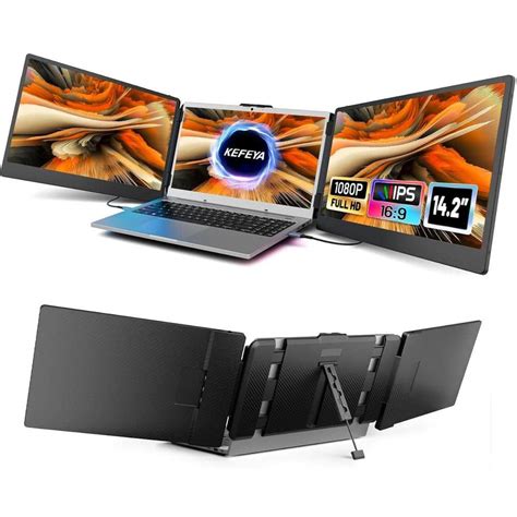 Lukyamzn 14 2 In Portable Triple Monitor For Laptop With Full HD IPS Display Laptop Extended