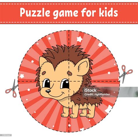 아이들을위한 퍼즐 게임 교육 개발 워크 시트 아이들을위한 게임을 학습 활동 페이지 유아용 유치원 수수께끼 귀여운 만화 스타일의 간단한 평면 고립 벡터 일러스트 가위에 대한