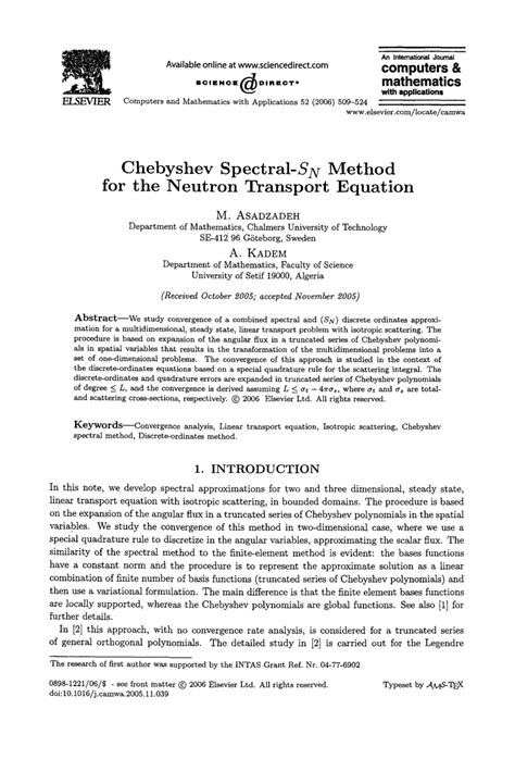 Pdf Chebyshev Spectral S