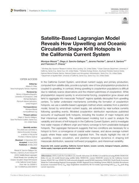 Pdf Satellite Based Lagrangian Model Reveals How Upwelling And
