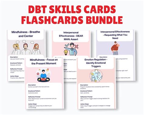 85 Dbt Skills Cards Dbt Flashcards Dialectical Behavior Therapy Dbt
