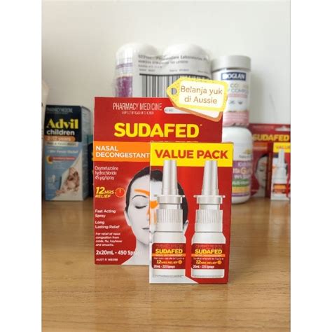 Jual Sudafed Nasal Decongestant Value Pack 2x20ml 450 Sprays Shopee