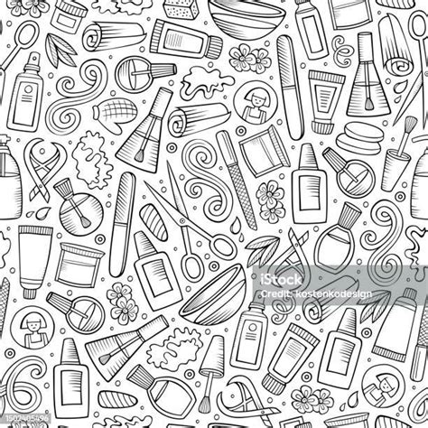 매니큐어 손으로 그린 낙서 매끄러운 패턴 손톱 예술 배경 0명에 대한 스톡 벡터 아트 및 기타 이미지 0명 가위 개인 장식품 Istock