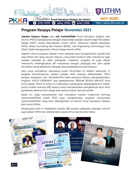 Pusat Kemajuan Kerjaya And Alumni Uthm Jabatan Kerjaya Pelajar Dan Job