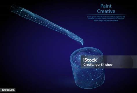 행성 별 우주의 형태로 포인트 라인 모양으로 구성된 별이 빛나는 하늘이나 공간의 형태로 추상이미지 페인트 브러시와 항아리 3d 낮은 폴리 벡터입니다 창의력 로우 폴리곤