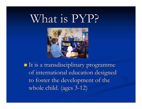 PYP In The Classroom PPT