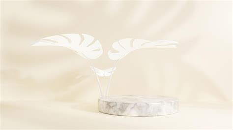 한 층에 기하학적 모양의 원형 받침대가 있는 대리석 연단 3d 배경 제품 프레젠테이션을 위한 곡선 벽 플랫폼 최소 스타일 복사 공간 렌더링 프리미엄 사진