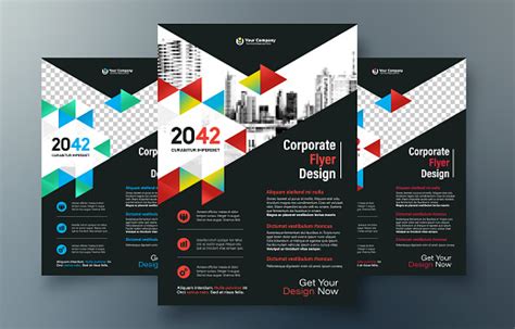 A4의 기업 전단지 디자인 서식 파일입니다 3 색 방법이 포함 되어 있습니다 브로셔 연례 보고서 잡지 포스터 기업 프리젠테이션 포트폴리오 배너 및 웹 사이트에 적응할 수
