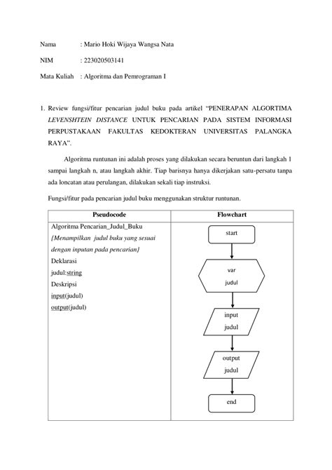 PDF 223020503141 Mario Hoki Wijaya Wangsa Nata UTS Algoritma Dan Pemrograman I