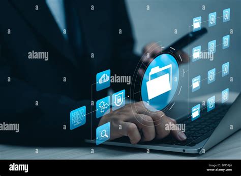 Software Analyst And Data Management System Working On A Report With