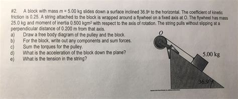 solved 2 a block with mass m 5 00 kg slides down a