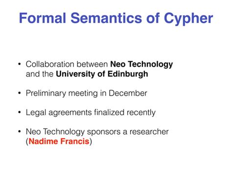 Formal Semantics Of Sql And Cypher Ppt