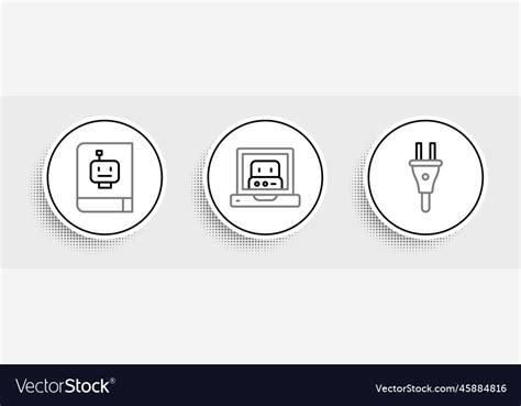 Set Line Electric Plug User Manual And Creating Vector Image