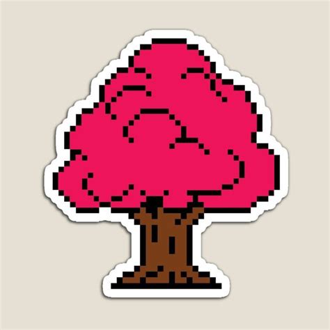Pixel Art Sticker Pink Pixel Tree