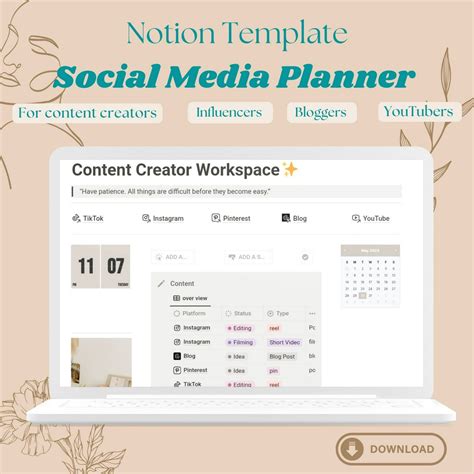 Content Creator Notion Template Free