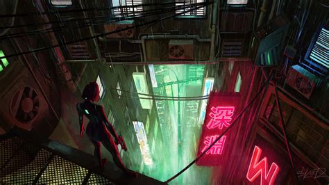 Neon Synthwave Cyberpunk Back Japan Digital Art Ass Arched Back