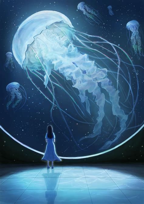 オリジナル 『旅日記 クラゲの夢』 赤井ちゃばのイラスト Pixiv くらげ イラスト クラゲアート クラゲ