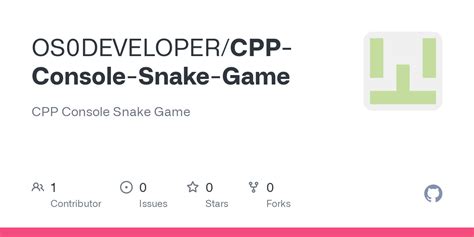 Github Os Developer Cpp Console Snake Game Cpp Console Snake Game