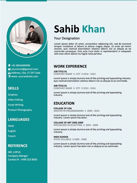 Editable Resume Format In Ms Word Download Editable Resume Resume Format Ms Word