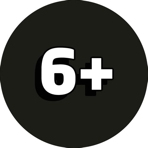 6 plus or 6 age limit sign. Age restriction or age limitation sign. Six ...