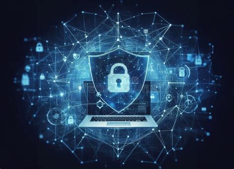 Internet Security System Concept Background Generative Ai Art Stock Illustration Illustration