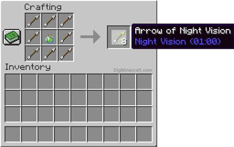 How To Make An Arrow Of Night Vision 1 00 In Minecraft
