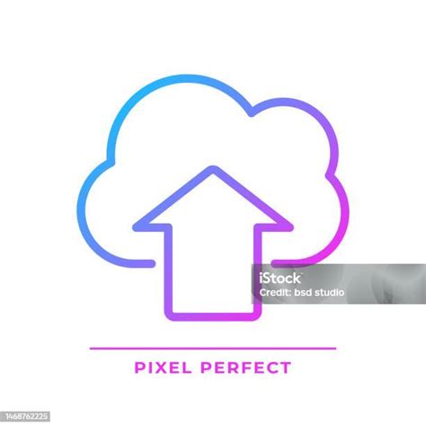 클라우드 기반 스토리지 픽셀 완벽한 그라데이션 선형 벡터 아이콘에 파일 업로드 가상현실에 대한 스톡 벡터 아트 및 기타 이미지 가상현실 가상현실 시뮬레이터 개념