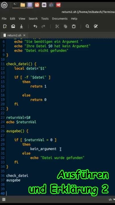 Linux Shell Scripting 25 Ausführen Und Erklärung 2 Mibamathematik