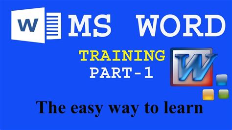Ms Word Tutorial Part 1 Of 7 The Easy Way To Learn Youtube