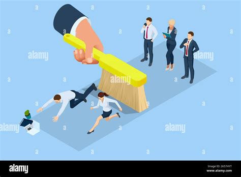 Isometric Personnel Downsizing Or Organisational Restructuring Impact On Workforce Redundancy