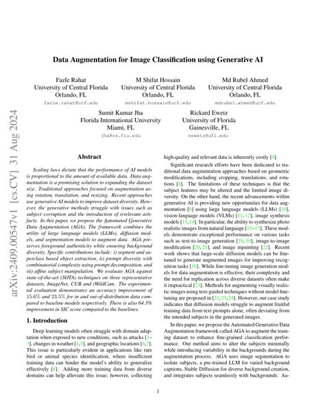 Pdf Data Augmentation For Image Classification Using Generative Ai
