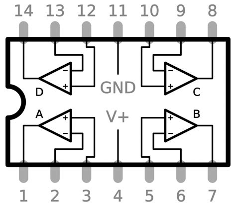 LM324 IC Pin Configuration Circuit Working Features And Applications