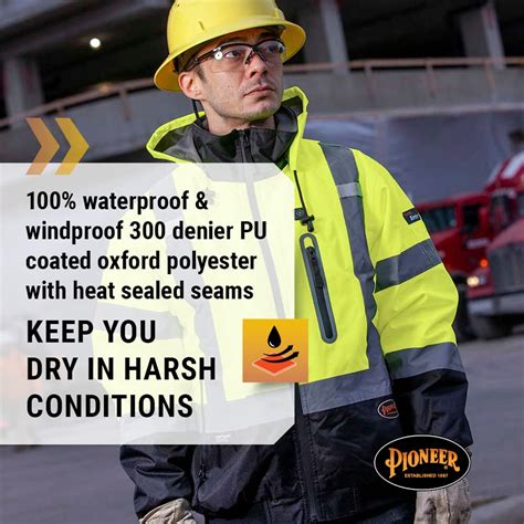 Pioneer Hi Vis Heated Safety Bomber Jacket Waterproof 3xl V1210160u