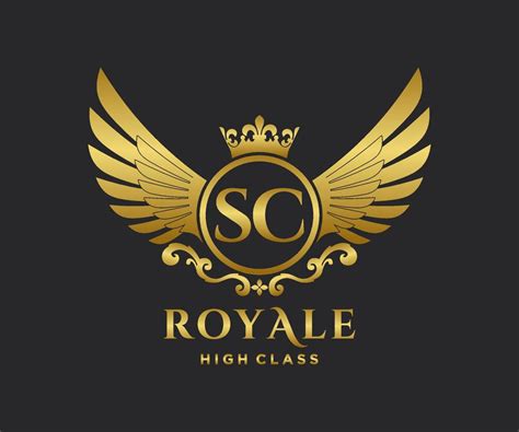 Golden Letter Sc Template Logo Luxury Gold Letter With Crown Monogram Alphabet Beautiful