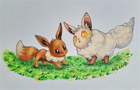 Eevee And Cremis Pokemon And 1 More Drawn By Metallicashes Danbooru