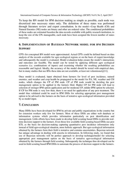 Decision Making In Integrated Pest Management And Bayesian Network Pdf