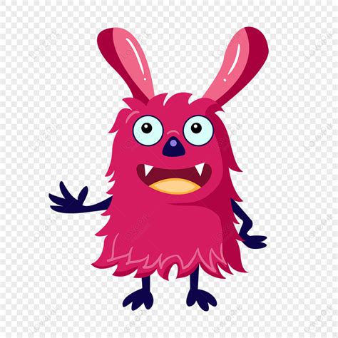 귀여운 만화 일러스트 장미 빨간 모피 토끼 괴물야생귀엽다 Png 일러스트 무료 다운로드 Lovepik