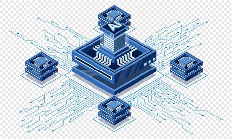 Isometric Artificial Intelligence Chip Artificial Intelligence Concept Futuristic Microchip