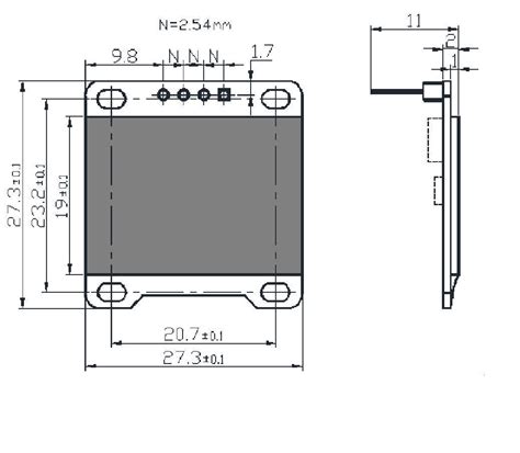Inch White I C IIC OLED LCD Module Pin