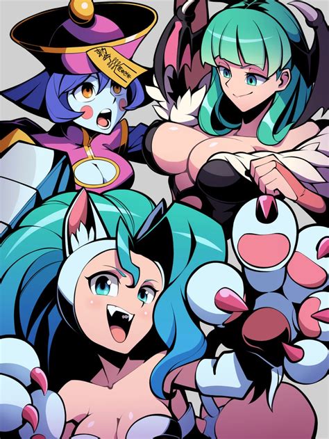 Morrigan Aensland Felicia And Lei Lei Vampire Drawn By Pechamaju Danbooru