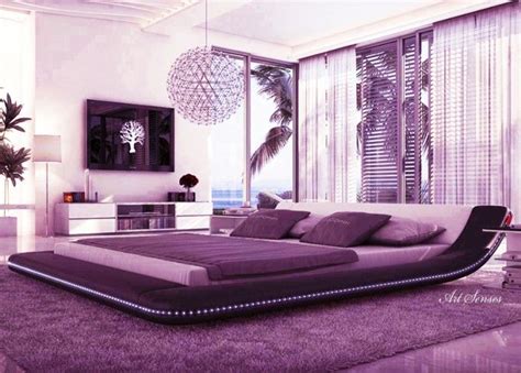 იისფერი საძინებელი შემატეთ ინტერიერს სითათამე Yatak Odası Güzel Yatak Odası Ev Için